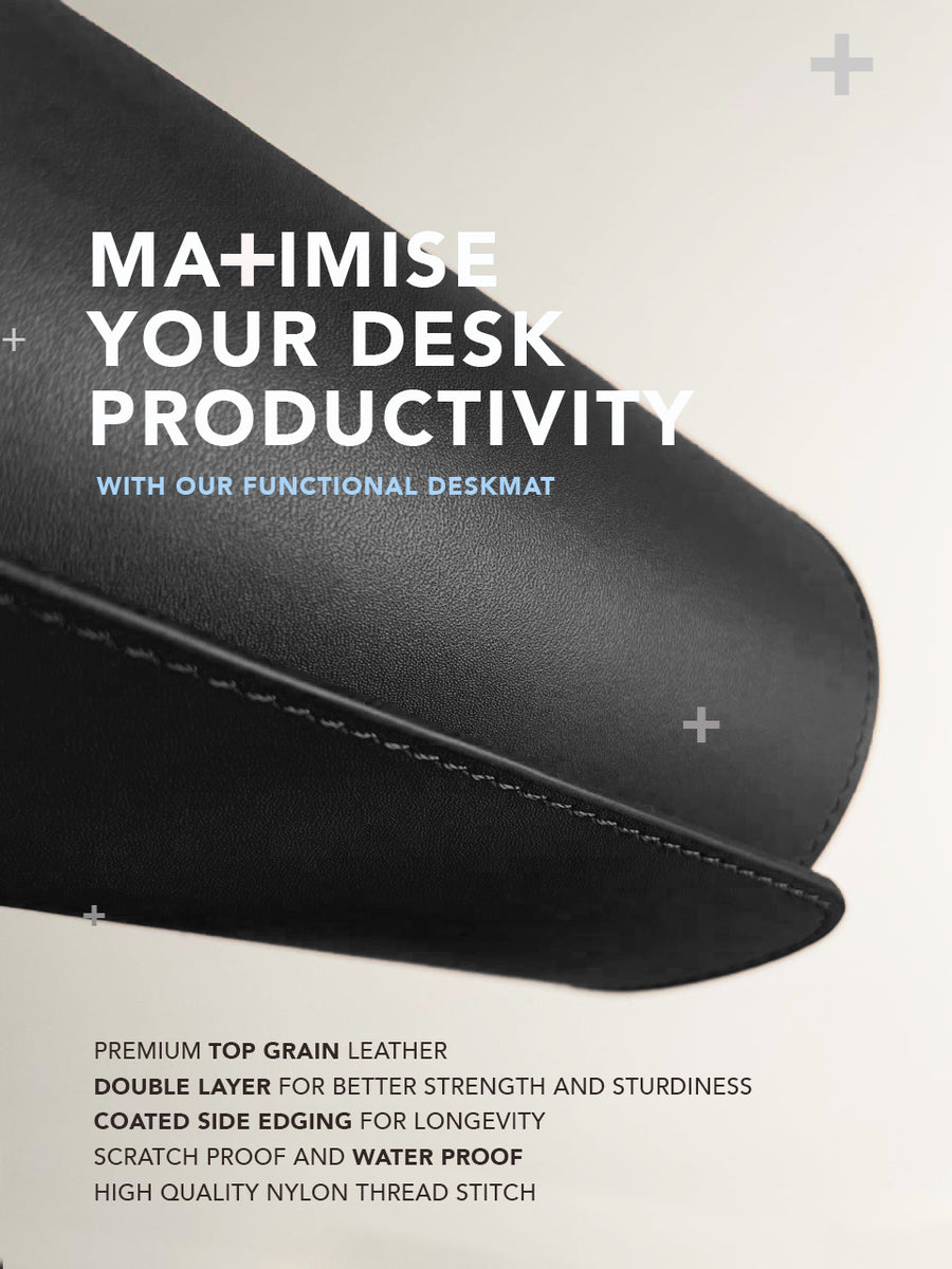 Leather Deskmat Black – Atoll